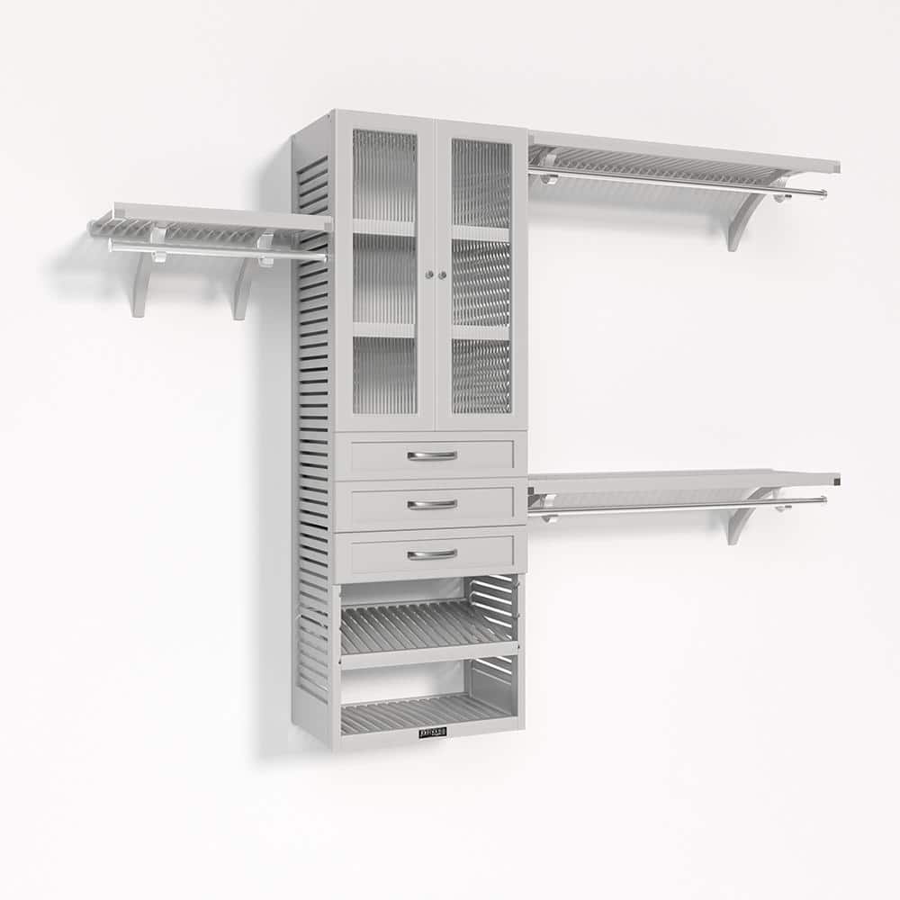 John Louis Home 72 in. W - 120 in. W White Walk in with 3 Shaker Style ...