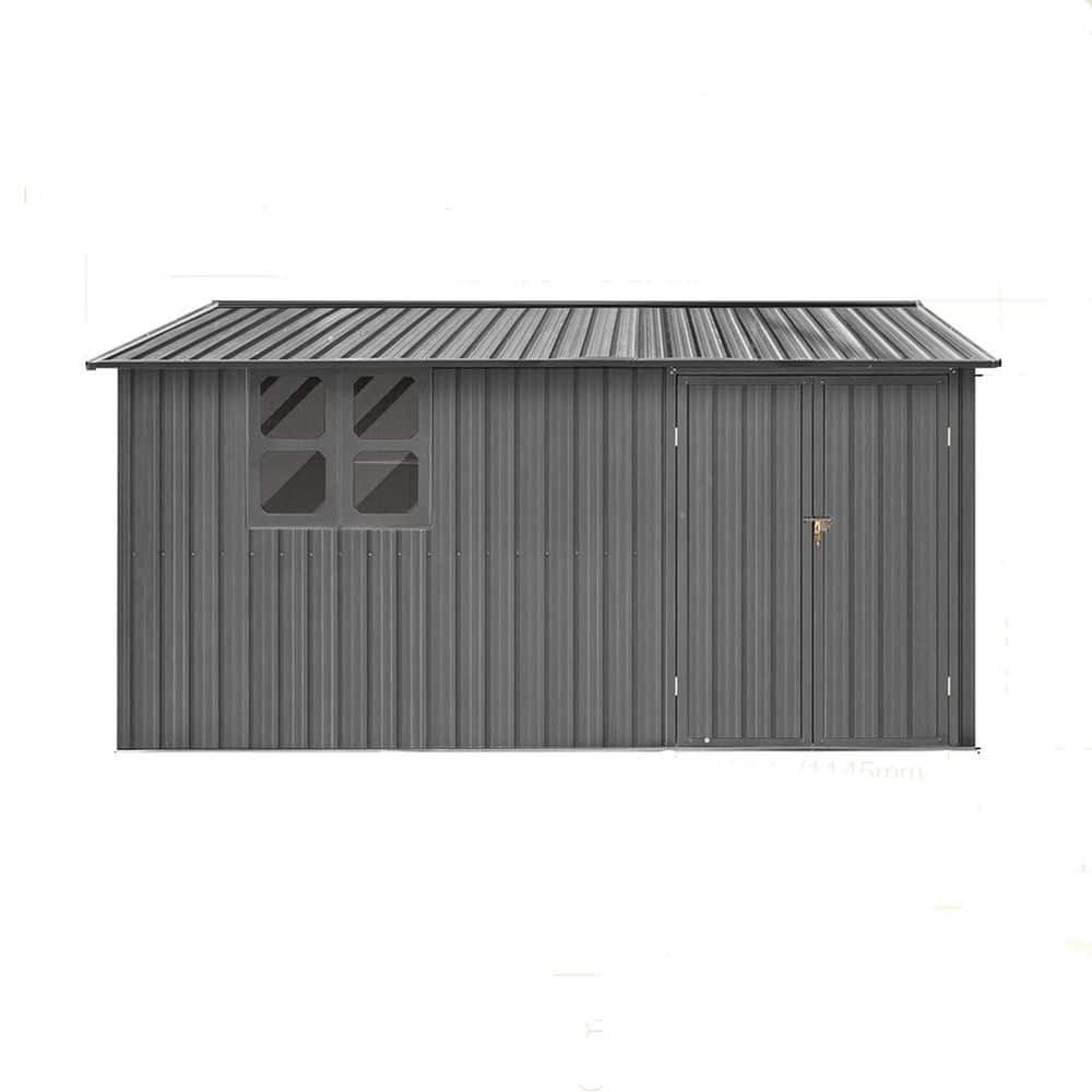 Siavonce 10 ft. W x 12 ft. D Metal Garden Sheds Outdoor Storage Sheds ...