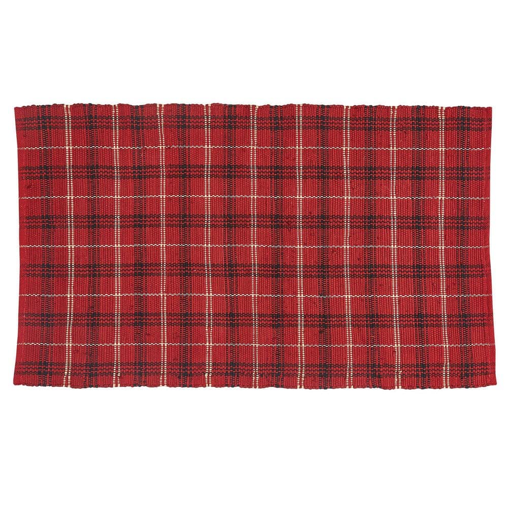 Park Designs Farmhouse Red Plaid Chindi Rag Rug 3 ft. X 5 ft. 4962-252 ...