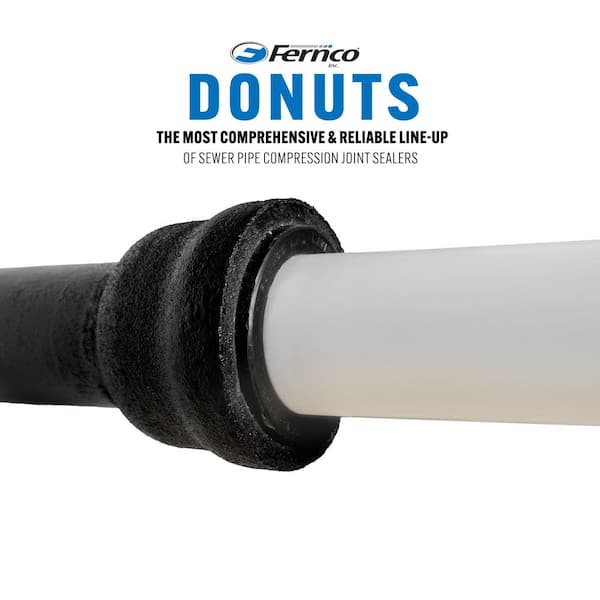 Fernco 4 in. Service Weight Cast Iron Hub x 4 in. Sch. 40 PVC ...