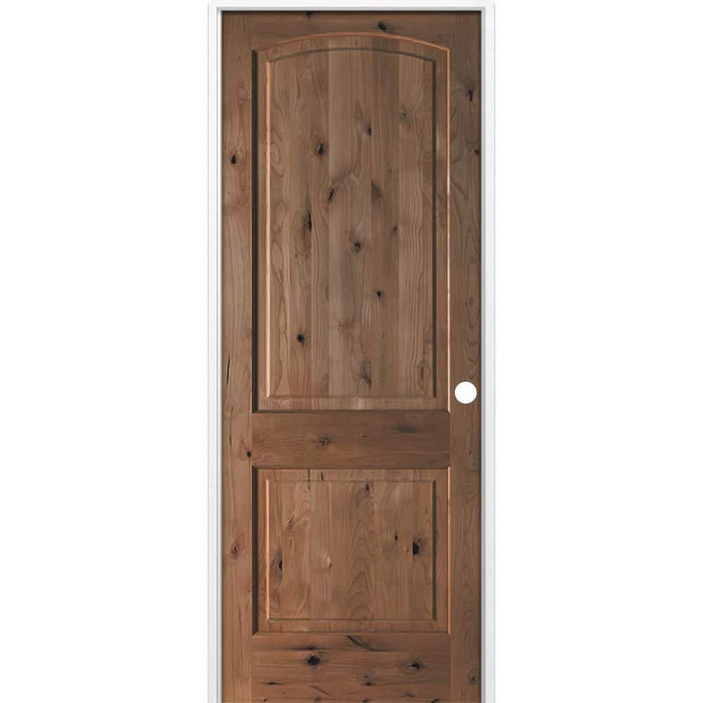 Reviews for Krosswood Doors 18 in. x 96 in. Rustic 2-Panel Arch Top ...
