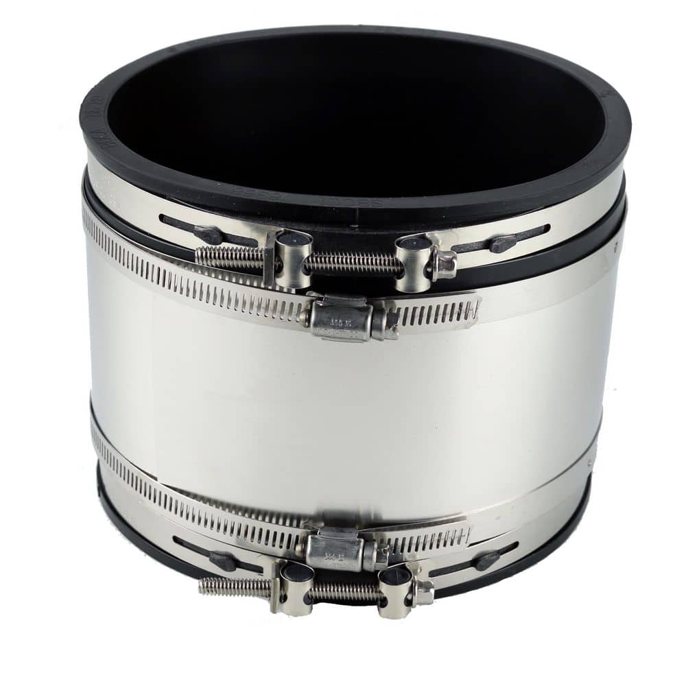 Fernco Strong Back 4 in. Shielded PVC Pipe Coupling for Cast Iron ...