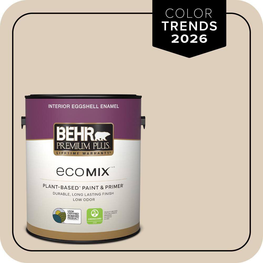 BEHR PREMIUM PLUS 1 gal. #MQ3-11 Dainty Lace Eggshell Enamel EcoMix ...