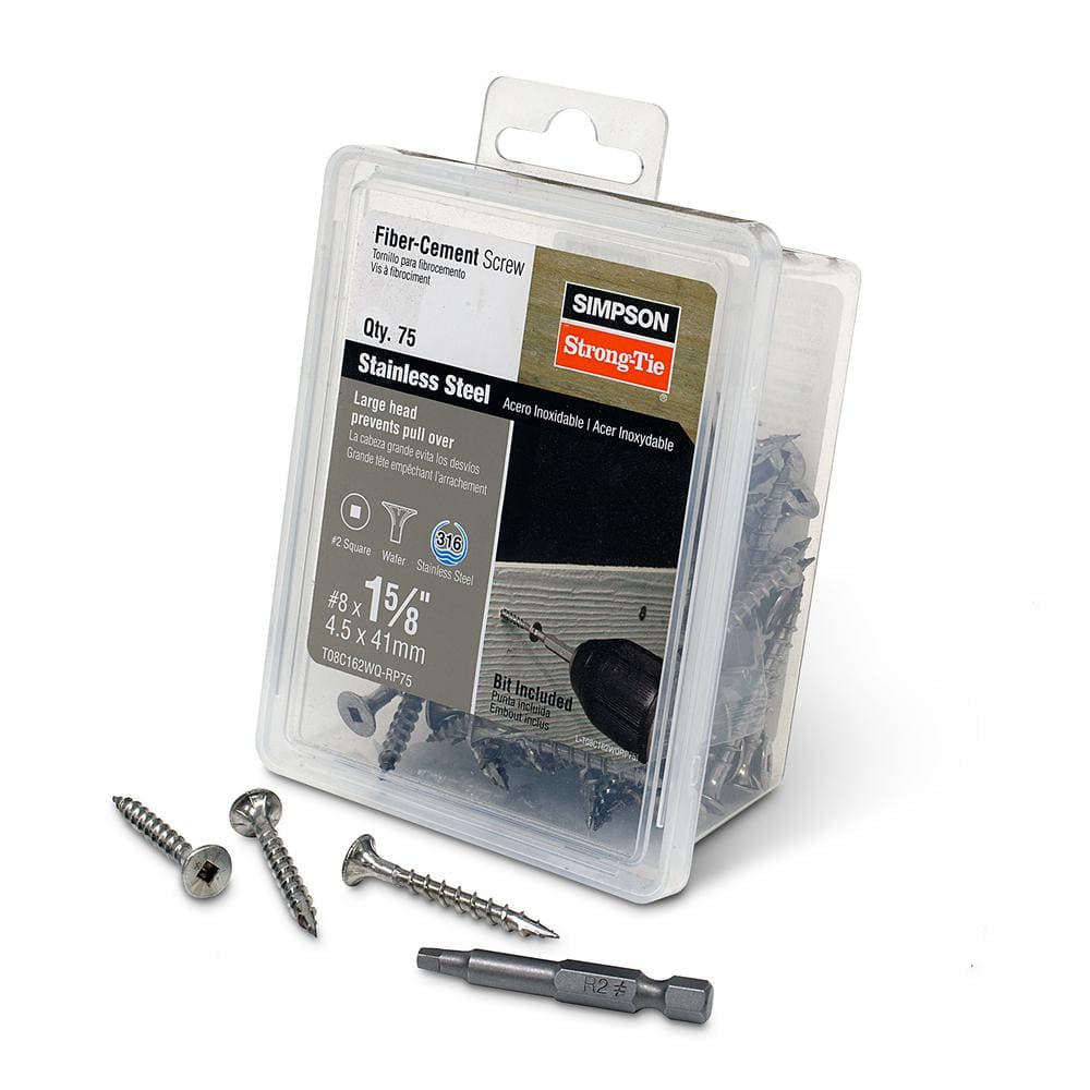 Simpson Strong-Tie #8 x 1-5/8 in. #2 Square, Wafer Head, Type 316 ...