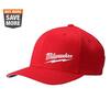 Milwaukee Small/Medium Red Fitted Hat 504R-SM - The Home Depot