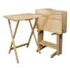 Casual Home 19 in. W Natural New Finish Solid Wood Folding Tray Tables ...