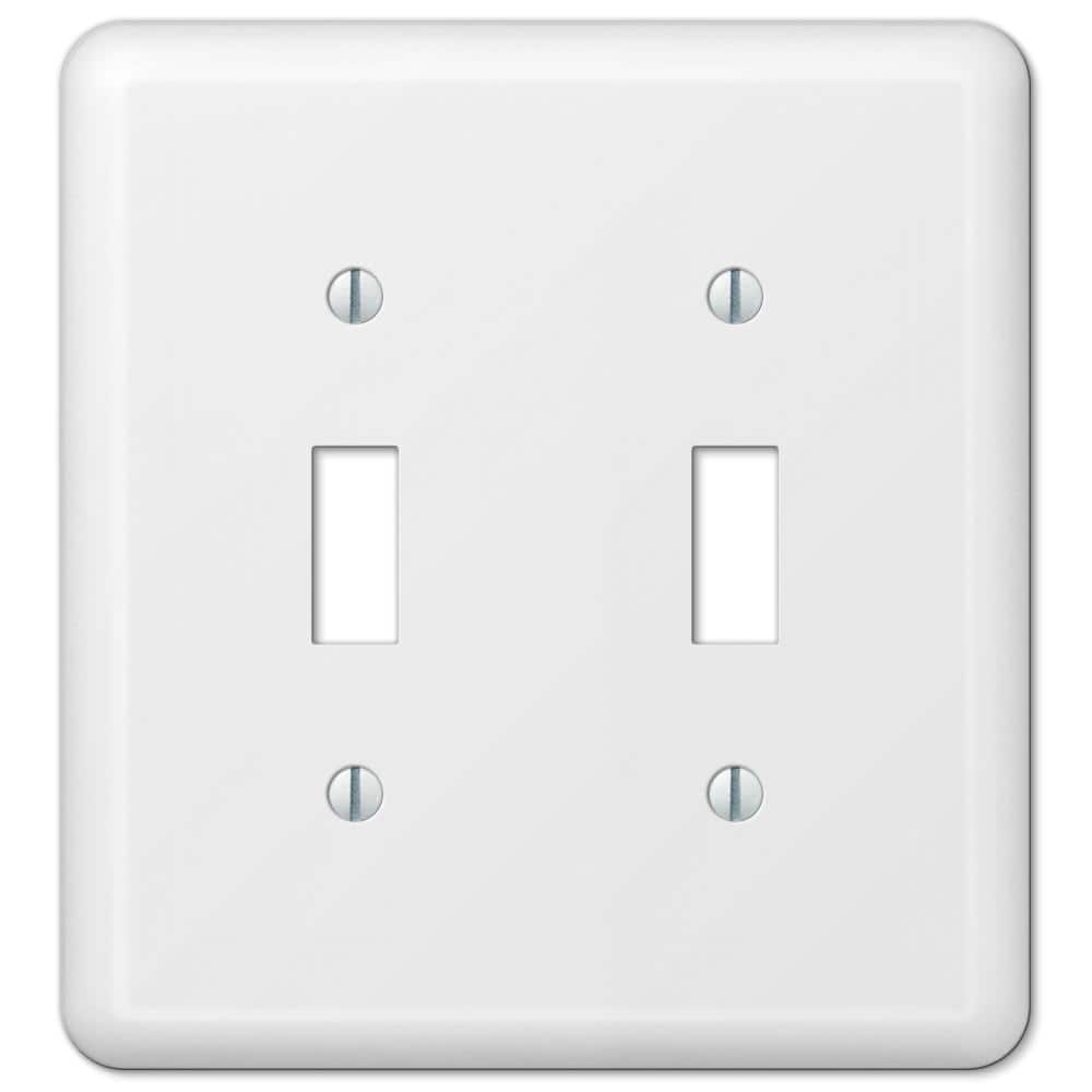 AMERELLE Declan 2-Gang White Toggle Stamped Steel Wall Plate 935TTWHD ...