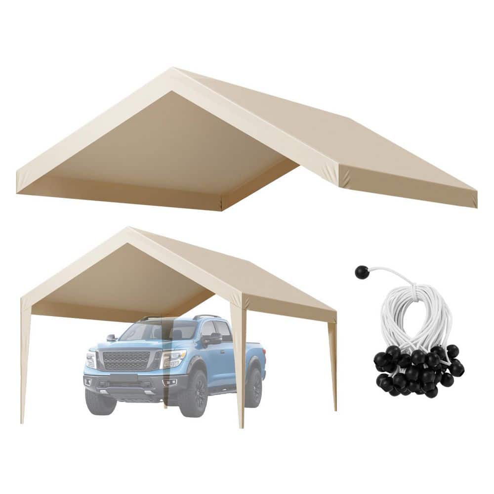 VEVOR Carport Replacement Canopy, 12 x 20 ft. Potable Garage Tent Top ...