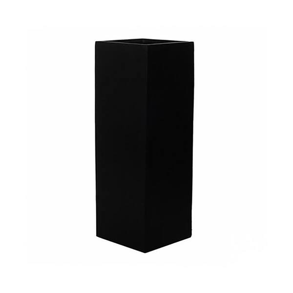 Vasesource 14 in. x 47 in. Matte Black Fiberstone Large Square Stand ...