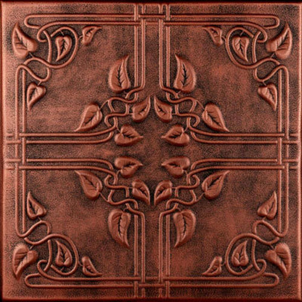 A La Maison Ceilings Ivy Leaves Antique Copper 1.6 ft. x 1.6 ft ...