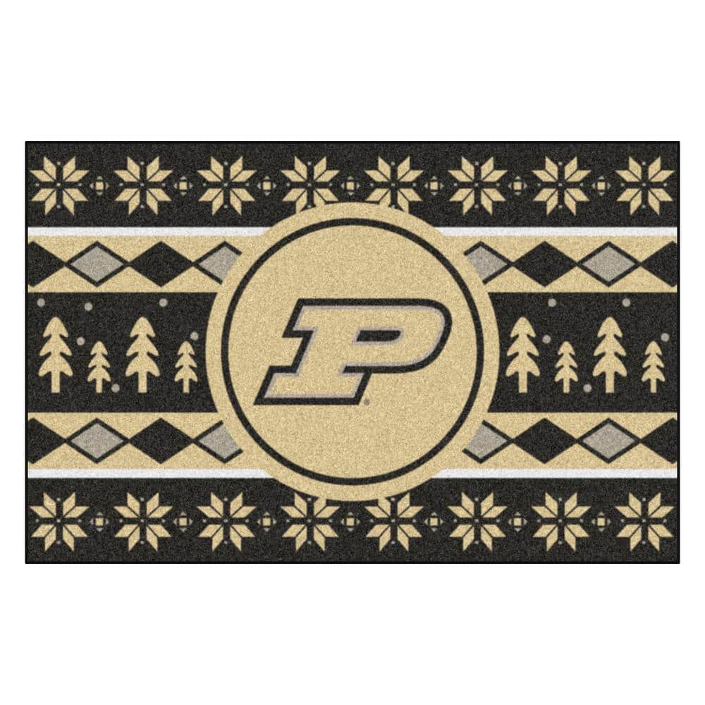 FANMATS Purdue Boilermakers Holiday Sweater Black 1.5 ft. x 2.5 ft ...
