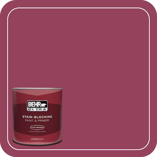 BEHR ULTRA 1 qt. #110B-7 Raspberry Pudding Extra Durable Flat Interior ...