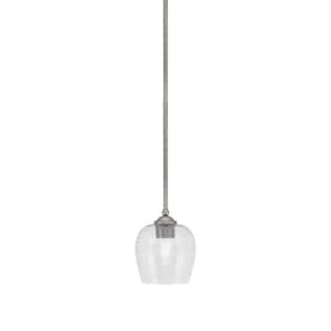 Clevelend 100-Watt 1-Light Graphite Pendant Mini Pendant Light with ...
