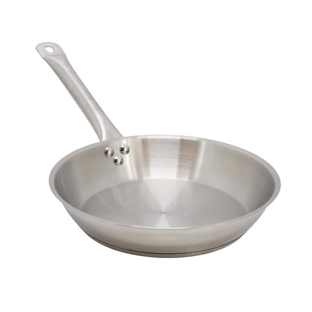 MegaChef Professional Kitchen 10 in. Round Stainless Steel Fry Pan in ...