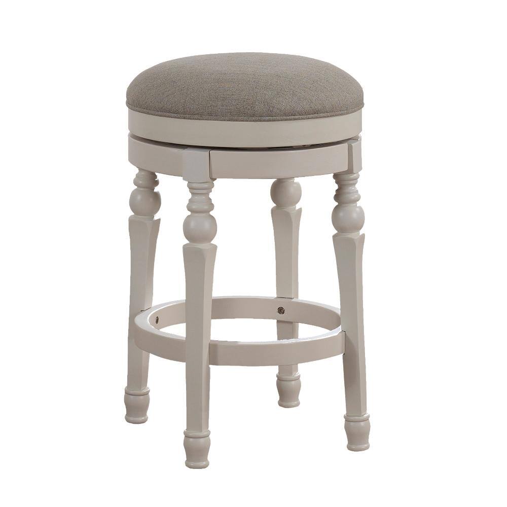 Colebrook 26 in. White Backless Swivel Counter Stool 3201-026T - The ...