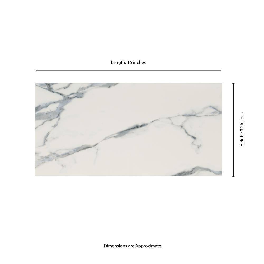 Buy Carrara Azul 16 in. x 32 in. Polished Porcelain Stone Look Floor ...