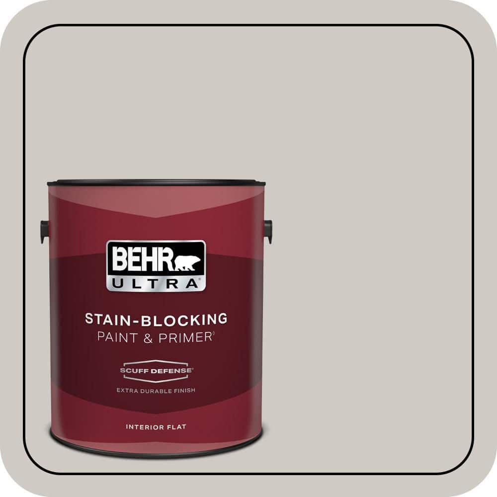 BEHR ULTRA 1 gal. #BNC-05 Ground Fog Extra Durable Flat Interior Paint ...