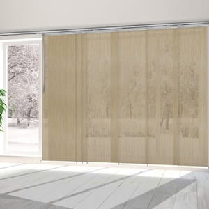 EMOH Wood 110 in.- 153 in. W x 116 in. L Adjustable 7-Panel Satin ...