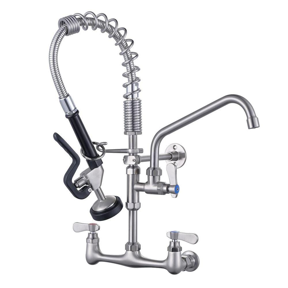 ALEASHA 21 in. Triple Handles Pull Down Sprayer Kitchen Faucet with ...