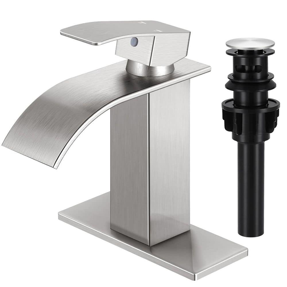AKLFGN Waterfall Spout Single Handle Single Hole Bathroom Faucet with ...