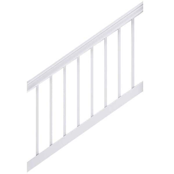 Veranda Enclave 6 ft. x 3 ft. White Capped Composite Stair Rail Kit ...