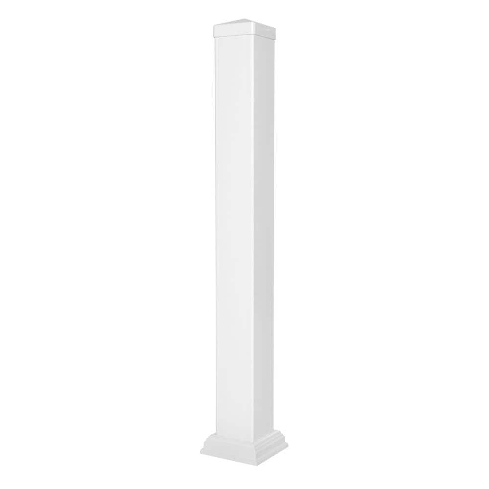 Weatherables 54 in. Vinyl White Railing Post Sleeve Kit WWR-POSTKIT ...