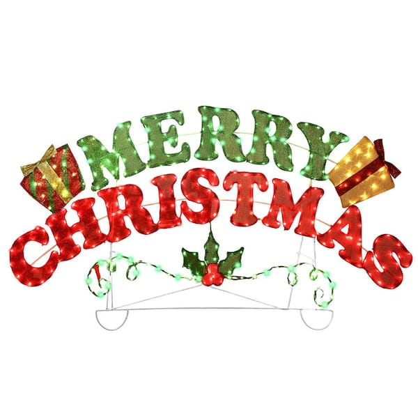 Starfree 5 ft. W Outdoor Christmas Decoration Merry Christmas Sign with ...