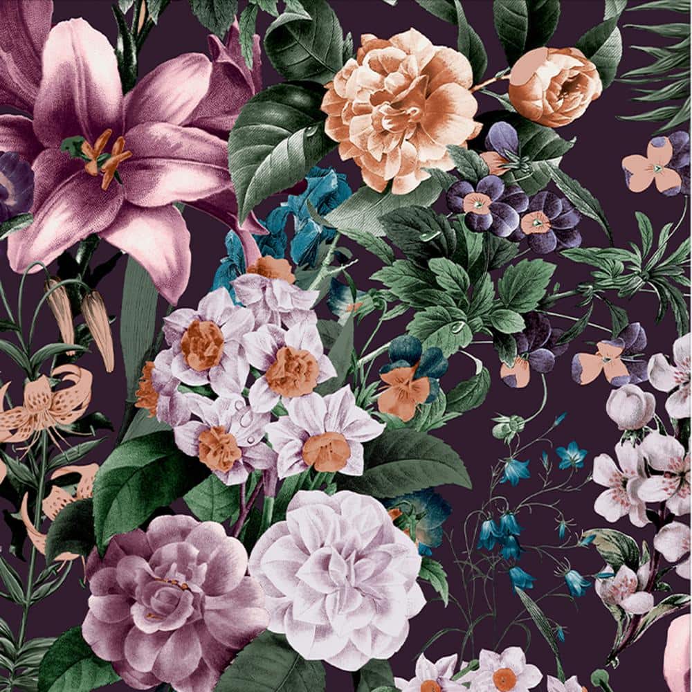 Graham & Brown Glasshouse Flora Amethyst Purple Floral Paste the Wall ...