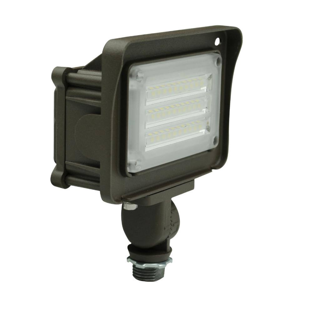 WYZM 30-Watt 120-Degree Bronze Outdoor Integrated LED Flood Light with ...