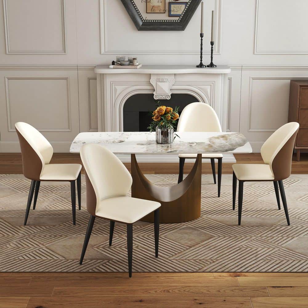 Reviews for Magic Home Set of 4 Faux Leather Dining Chair Morden Desk ...