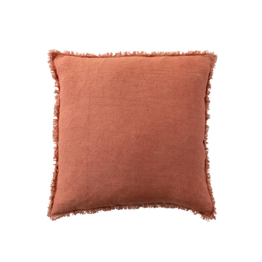Storied Home Rust Color Stonewashed Polyester 20 in. x 20 in. Throw ...