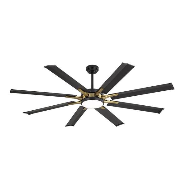 MLiAN 96 in. (8 ft.) Indoor Aluminum Blades Ceiling Fan with Integrated ...
