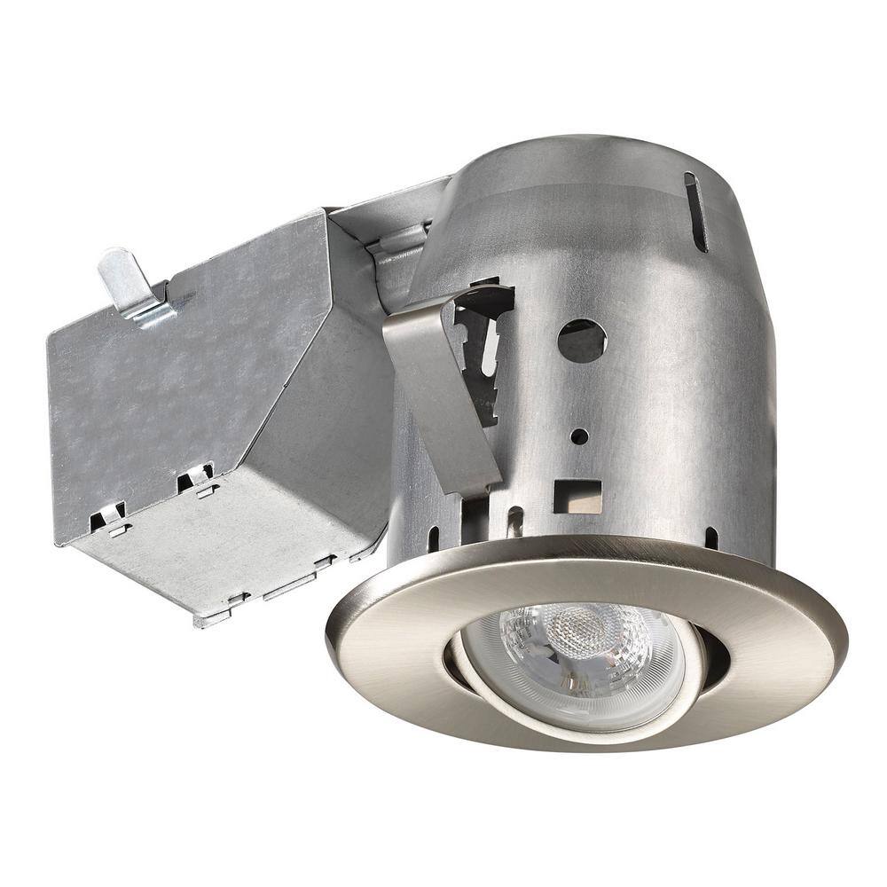Commercial Electric LED Directional 3 in. Nickel Recessed Kit 91195 ...