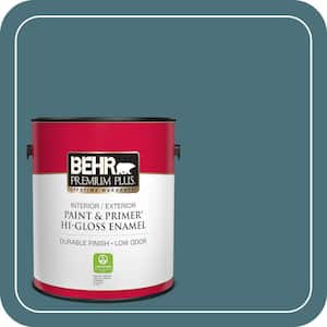 BEHR MARQUEE 1 Gal. #S450-6A River Rapids Semi-Gloss Enamel Interior ...