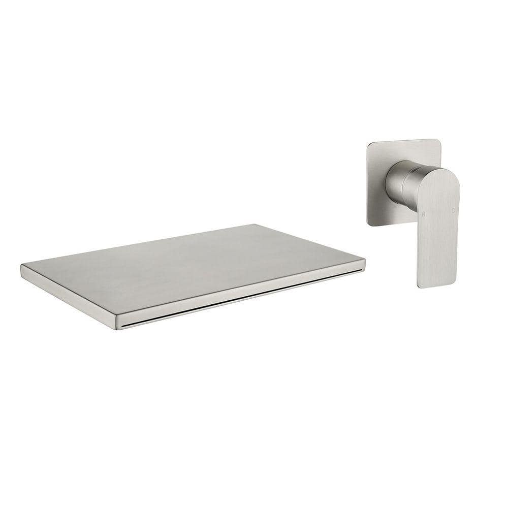 Single-Handle Rectangular Waterfall Wall Mounted Bathroom Faucet in ...