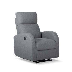Gymax 34.5 in. W Light Gray Power Lift Massage Recliner Fabric Sofa ...