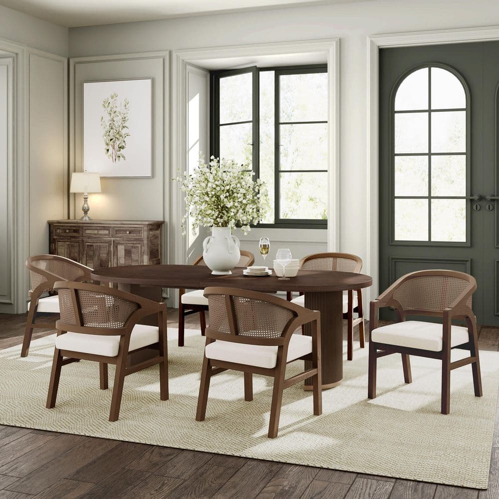 CHRISTOPHER KNIGHT HOME Tammy 7-Piece Walnut Oval Wood Top Dining Table ...
