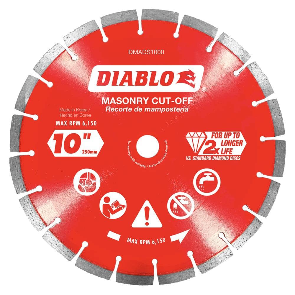 DIABLO 10 in. Diamond Segmented Cut-Off Discs for Masonry DMADS1000 ...
