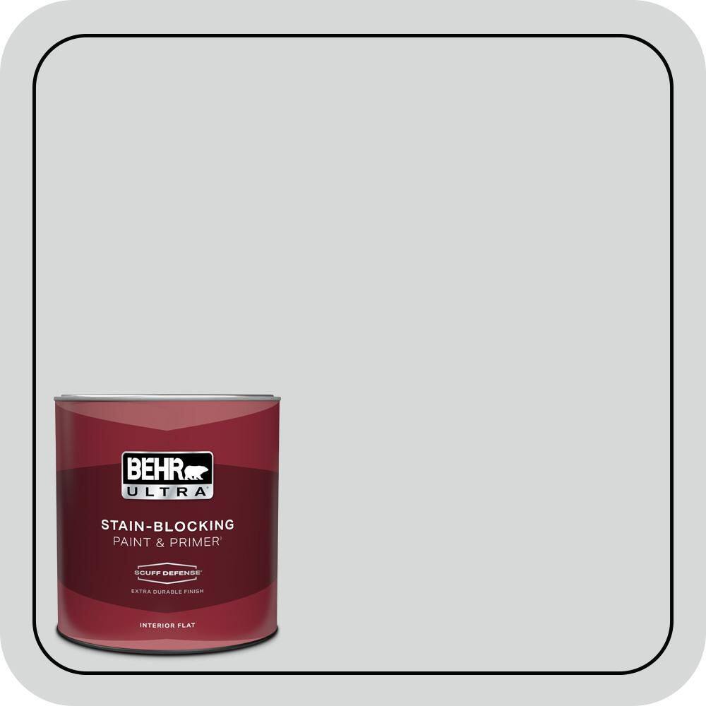 BEHR ULTRA 1 qt. #MQ3-25 Gray Shimmer Extra Durable Flat Interior Paint ...