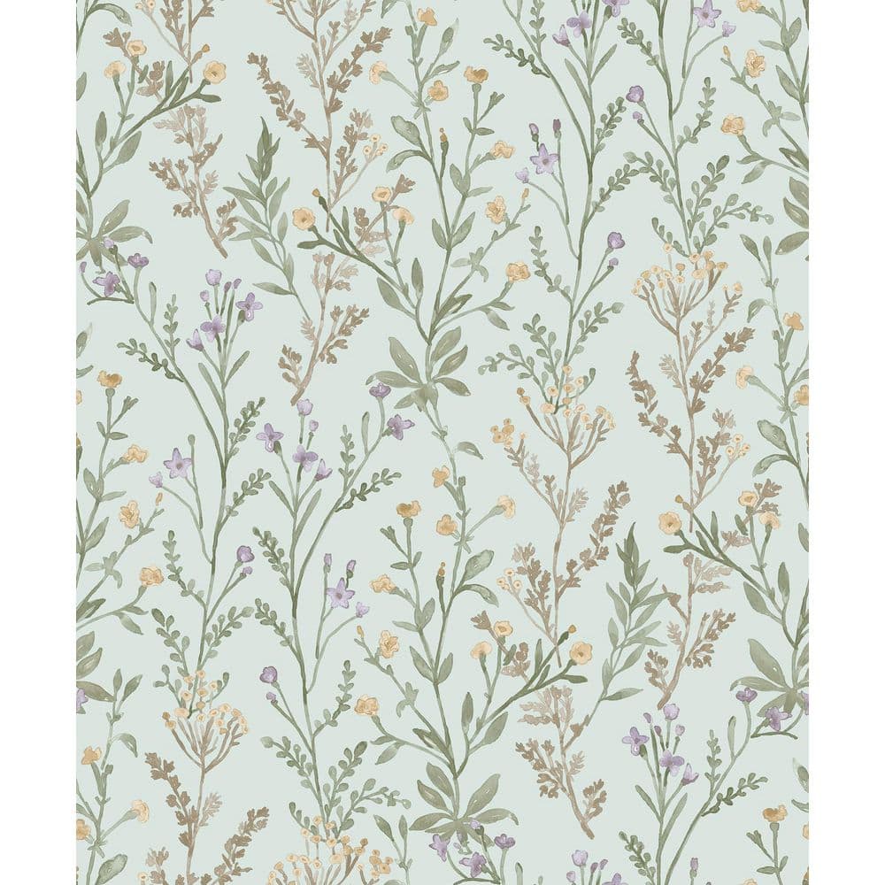 Chesapeake Laverne Aquamarine Wildflowers Wallpaper 4191-83018 - The ...