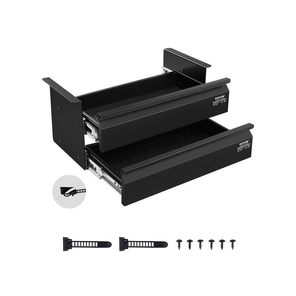 Angel Sar 18 in. x 9 in. x 8 in. Black Wide Under Desk Drawer Slide Out ...