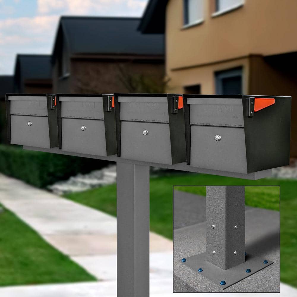 Mail Boss Mail Manager X4 Locking Mailbox Combo Kit with Surface-Mount ...