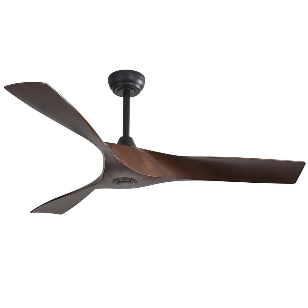 LINJO 52 in. Indoor Black ABS Fan Blade 6 Speeds Ceiling Fan with ...