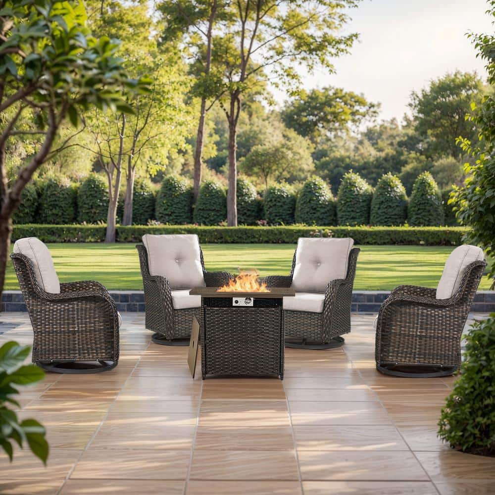 Have a question about moosprr Brown 5-Piece Wicker Outdoor Dining Set ...