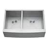 Maincraft Stainless Steel 33 in. Double Bowl Sink Handmade Farmhouse ...