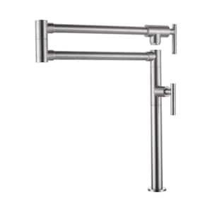 WOWOW Solid Brass Deck Mount Pot Filler Faucet, Pot Filler with ...