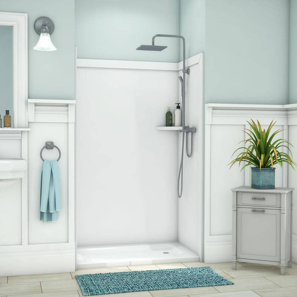 FlexStone Elegance 36 in. x 48 in. x 80 in. 9-Piece Easy Up Adhesive ...