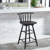 SAFAVIEH Ray 25 in. Black Low Back Wood Frame Swivel Counter Stool ...