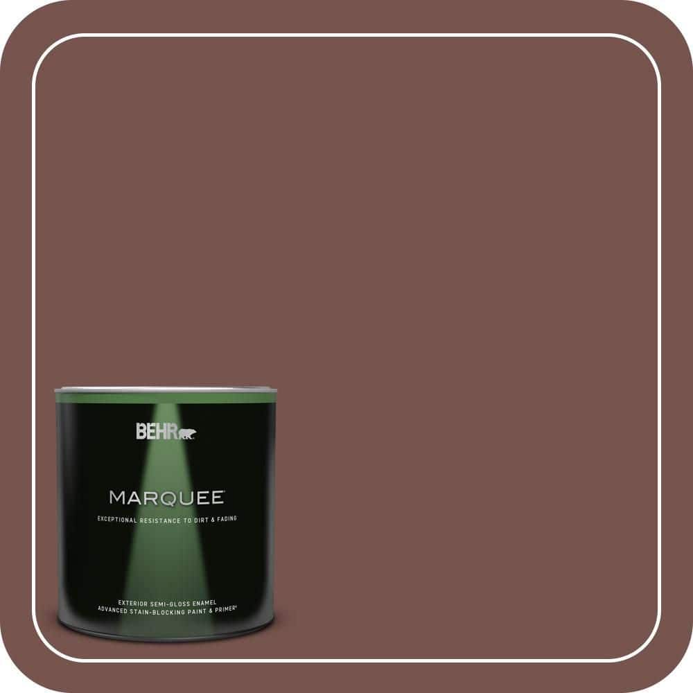 BEHR MARQUEE 1 qt. #PPU2-20 Oxblood Semi-Gloss Enamel Exterior Paint ...