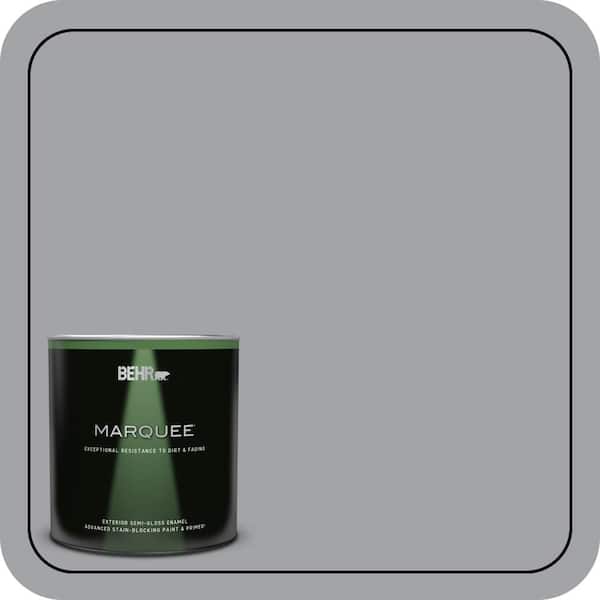 BEHR MARQUEE 1 qt. #N530-4 Power Gray Semi-Gloss Enamel Exterior Paint ...